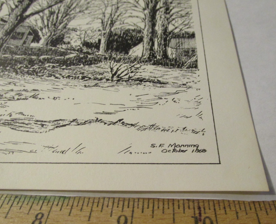 ART Line Drawing 1970 Samuel Manning Camden Maine Old Kaufman Place New ...