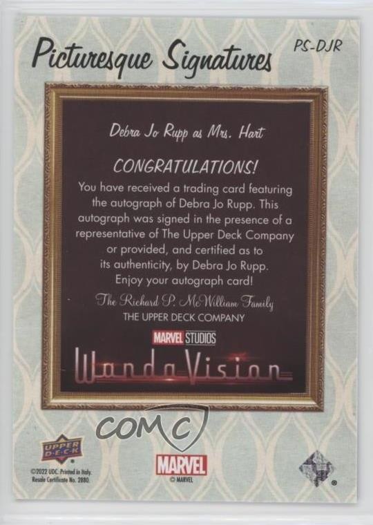 2022 Marvel Studios' WandaVision Debra Jo Rupp as Mrs Hart #PS-DJR Auto ...