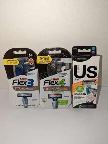 Mixed Lot Men's Razors Bic Flex3 Titanium Bic Hybird Flex4 & US by Bic ...