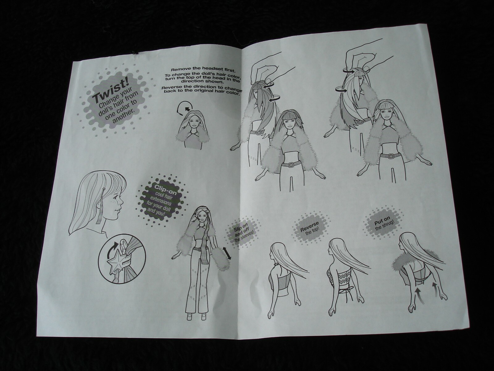 MATTEL TOYS BARBIE DOLL JAM"N GLAM INSTRUCTION MANUAL BOOK PHOTO COPY 2001