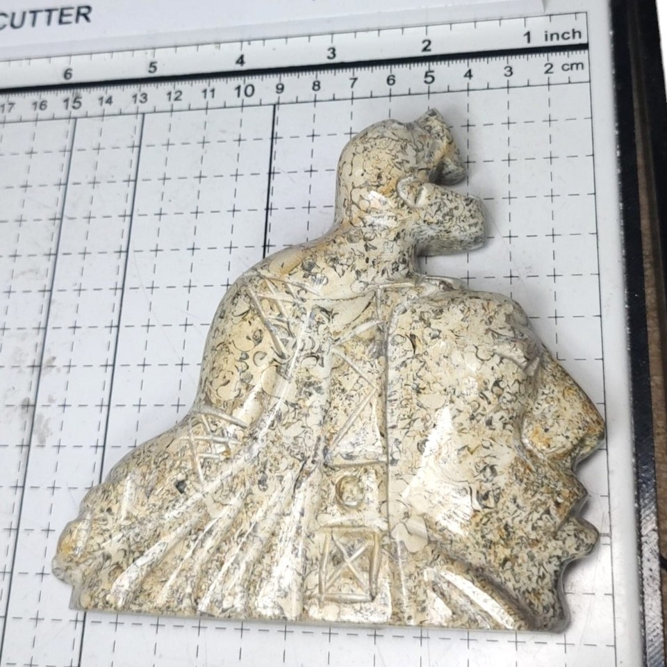 Marble Fossil Carving: Aztec Kukulkan Face, Serpent Feathered ...