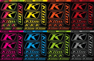 2 KLIM STICKER SHEET SNOWMOBILE TRUCK DECALS POLARIS SKIDOO CANAM ARTIC ...