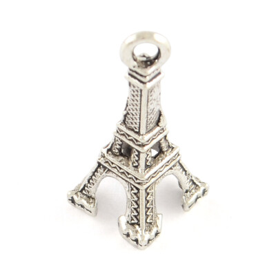 Eiffel Tower 3D Charms Tibetan Silver Charm Nickel Free Charms Silver ...
