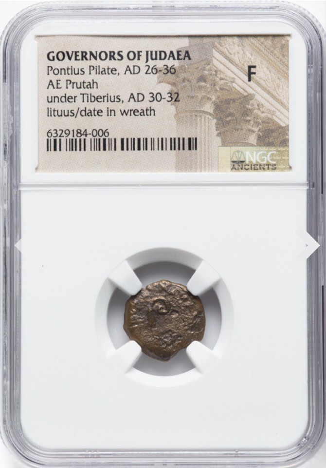 Pontius Pilate Judaea Authentic Jesus Bible Coin 26-36 AD AE Prutah ...