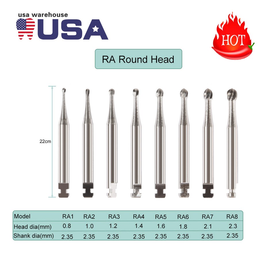 Dental Contra Angle Low Slow Speed Handpiece /Round Carbide Latch Bur ...