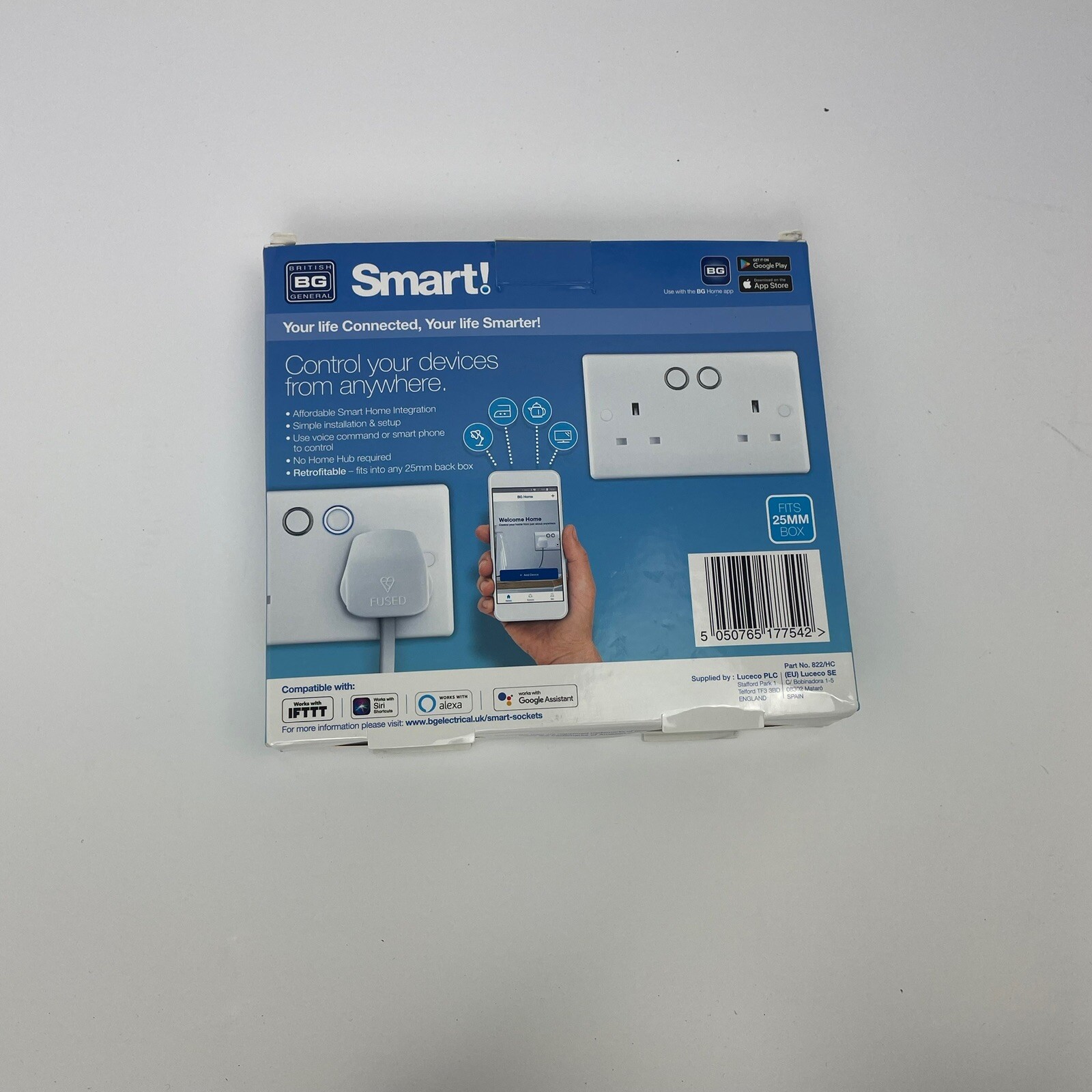BG Electrical 822/HC-01 Smart Power Socket - White for sale online | eBay