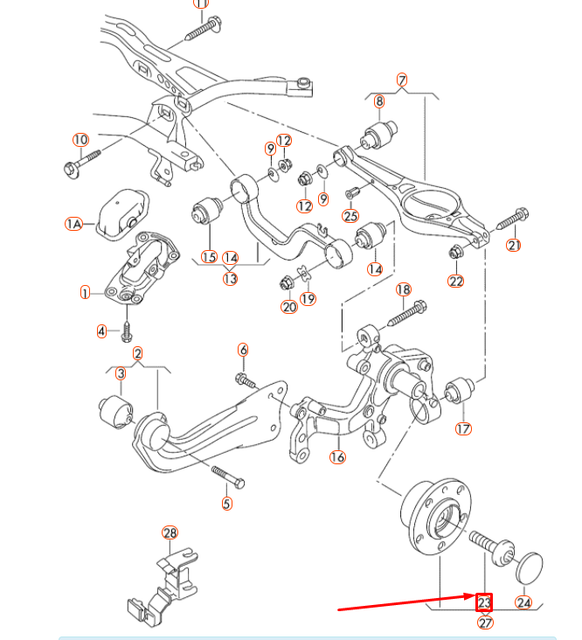 Volkswagen Jetta A5 Rear Wheel Bearing Shouldered Bolt WHT007150 ...