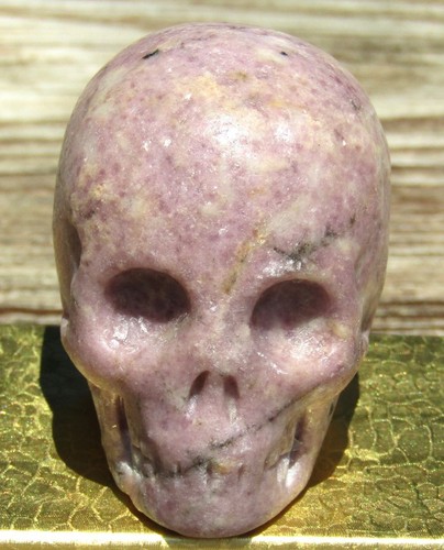 Natural Lepidolite Crystal carved Skull Head Death Evil Dark Decor UGLY ...