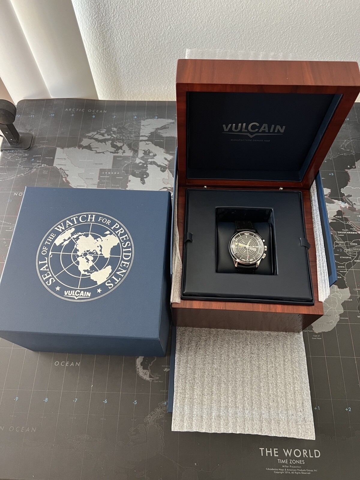 Vulcain Cricket Nautical Alarm Dive 42mm Steel Leather Band Box ...