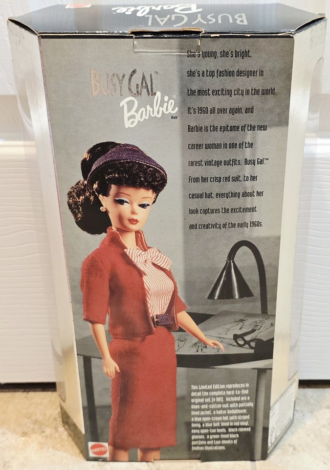 Busy Gal Barbie 1960 Reproduction Limited Edition Doll 1995 Mattel LE ...