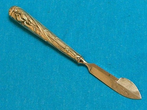 ANTIQUE SILVER INK ERASER SCRAPER QUILL DIP PEN KNIFE VINTAGE ART ...