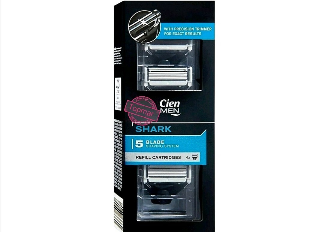 🤩CIEN MEN SHARK 5 BLADE REFILL CARTRIDGES 4 SHAVING Dynamic Pro new ...