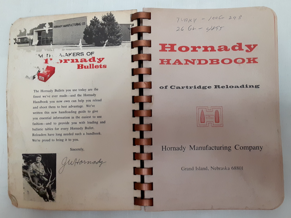Vintage Hornady Handbook Of Cartridge Reloading - plastic comb binding ...