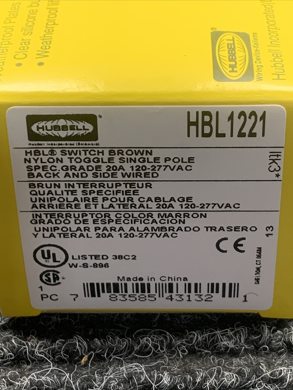 Hubbell HBL1221 20A Single Pole Extra Heavy Duty Toggle Switch Ivory | eBay