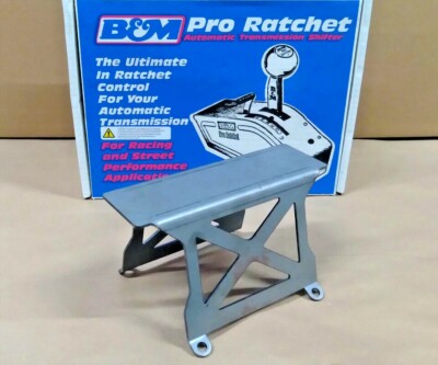 B&M Pro Ratchet Automatic Shifter + 5" Tall Tunnel Mount Pedestal Stand ...
