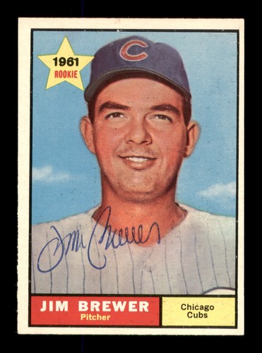 Jim Brewer Autographed Signed 1961 Topps Card #317 Chicago Cubs SKU ...