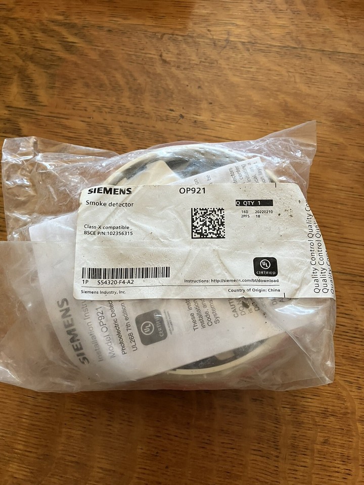 SIEMENS OP921 - Fire Alarm Photoelectric Addressable Smoke Device | eBay