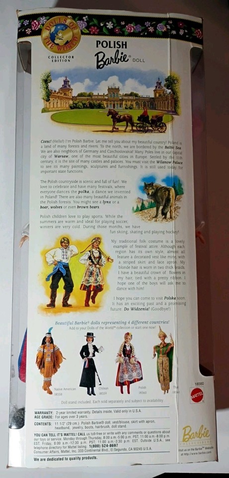 1997 Polish Barbie Mattel #18560 Dolls of The World Collection NIB NEW ...