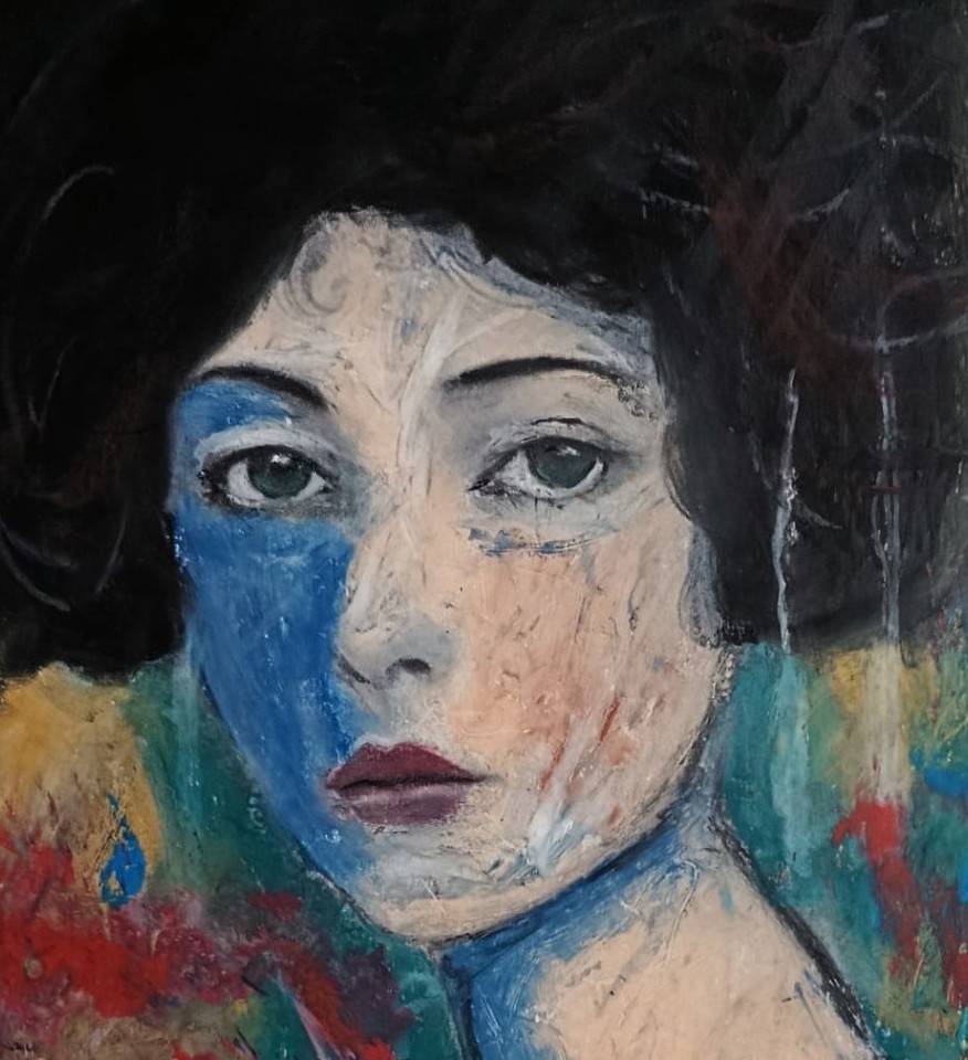 Woman Portrait Moderne Kunst Ölpastell Mix Media A4 Papier Modern Art ...