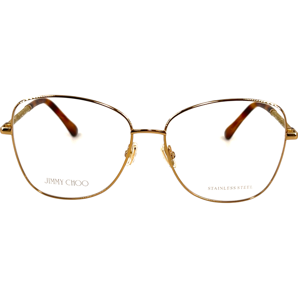 Jimmy Choo JC322 Womens Metal Eyeglass Frame 06J Gold Havana 56-15 ...