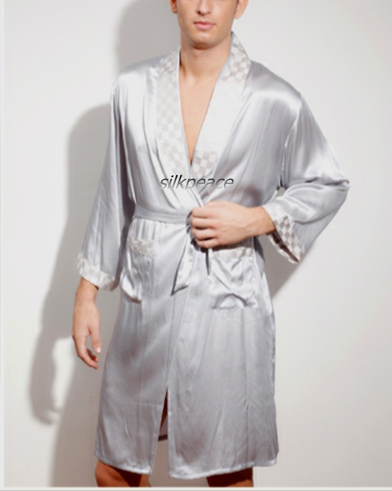 2nd item ship FREE Men Robe Satin Silk Robe Satin Spa Gown Silk Pajamas ...