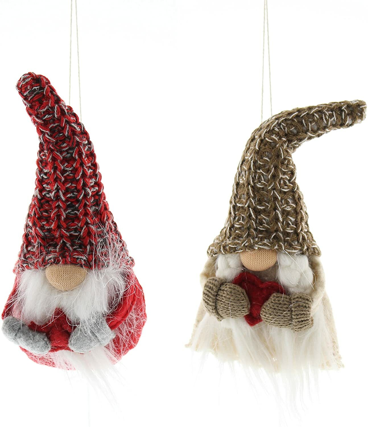 Festive Gonks 18 Centimeters Hanging Heart and Star Gonk - 2 Assorted ...