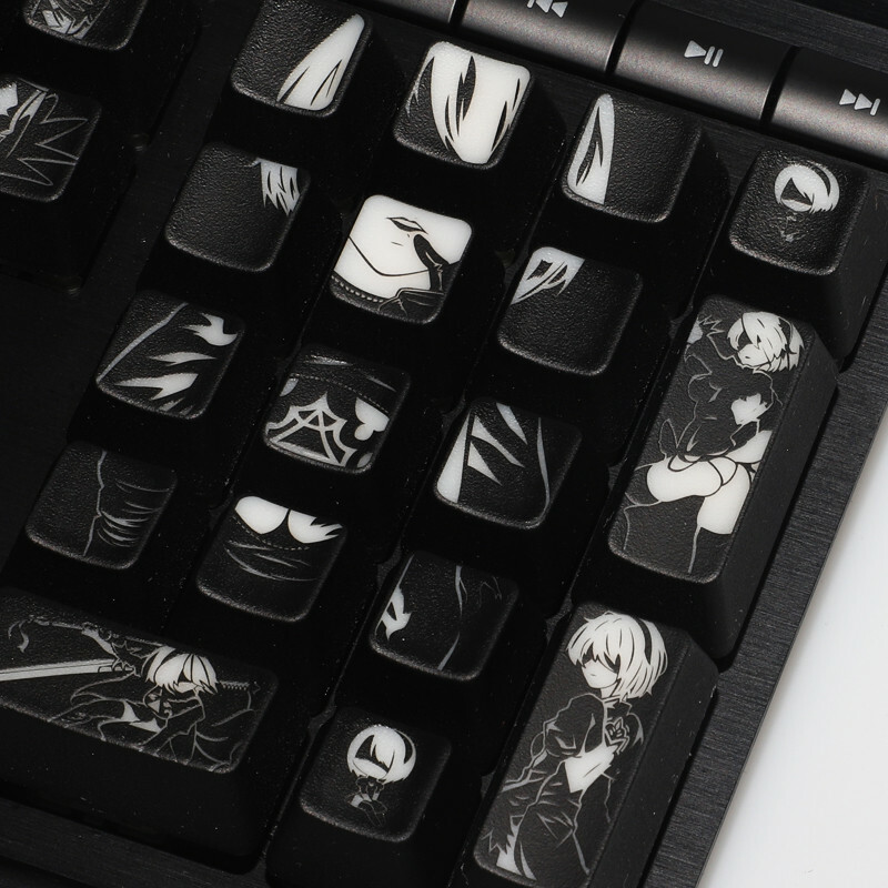 Games NieR:Automata Keycap Set Backlit Keycaps f/Mechanical Keyboard ...