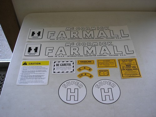 NEW DECAL SET McCORMICK FITS IH FARMALL SUPER H TRACTORS MYLAR #23-0788 ...