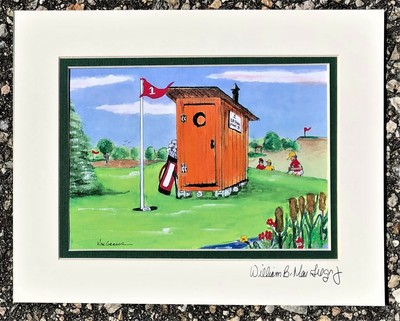Outhouse Golf Art Print Personalized Gift for Golfer Golfing Decor ...