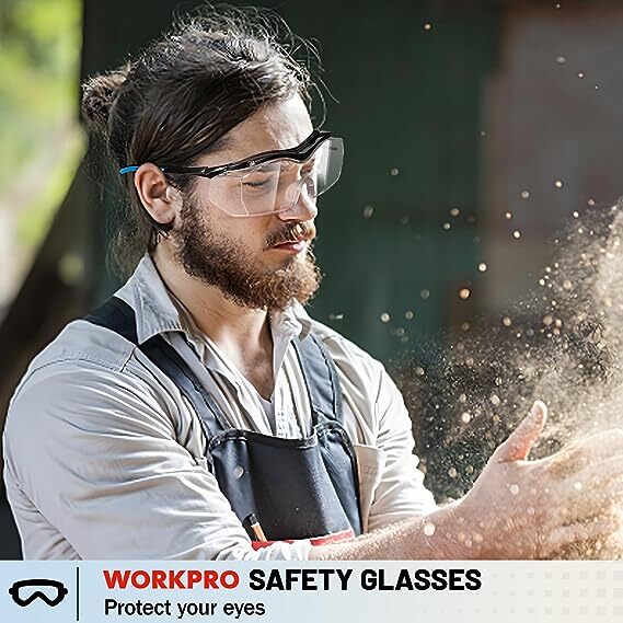 WORKPRO Clear Safety Glasses, Z87.1 Anti Fog Safety Goggles w ...