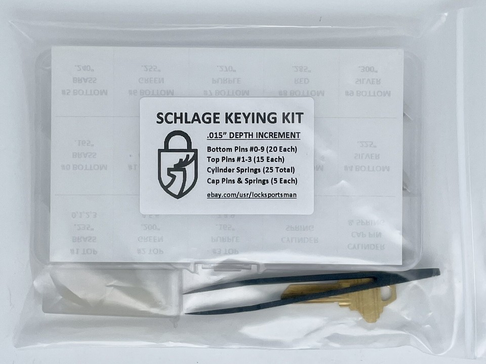 Keying Kit for SCHLAGE Lock Cylinders; Includes Top/Bottom Pins ...