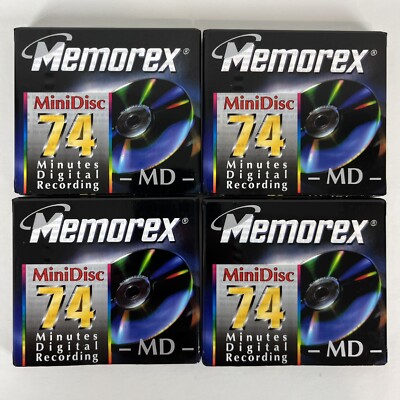 Sealed LOT of 4 Memorex MiniDisc Blank 74-Minute MD Digital Recording. New | eBay