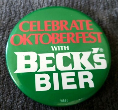 Celebrate Oktoberfest with Beck's Bier 3" Vintage Pin Pinback Germany ...