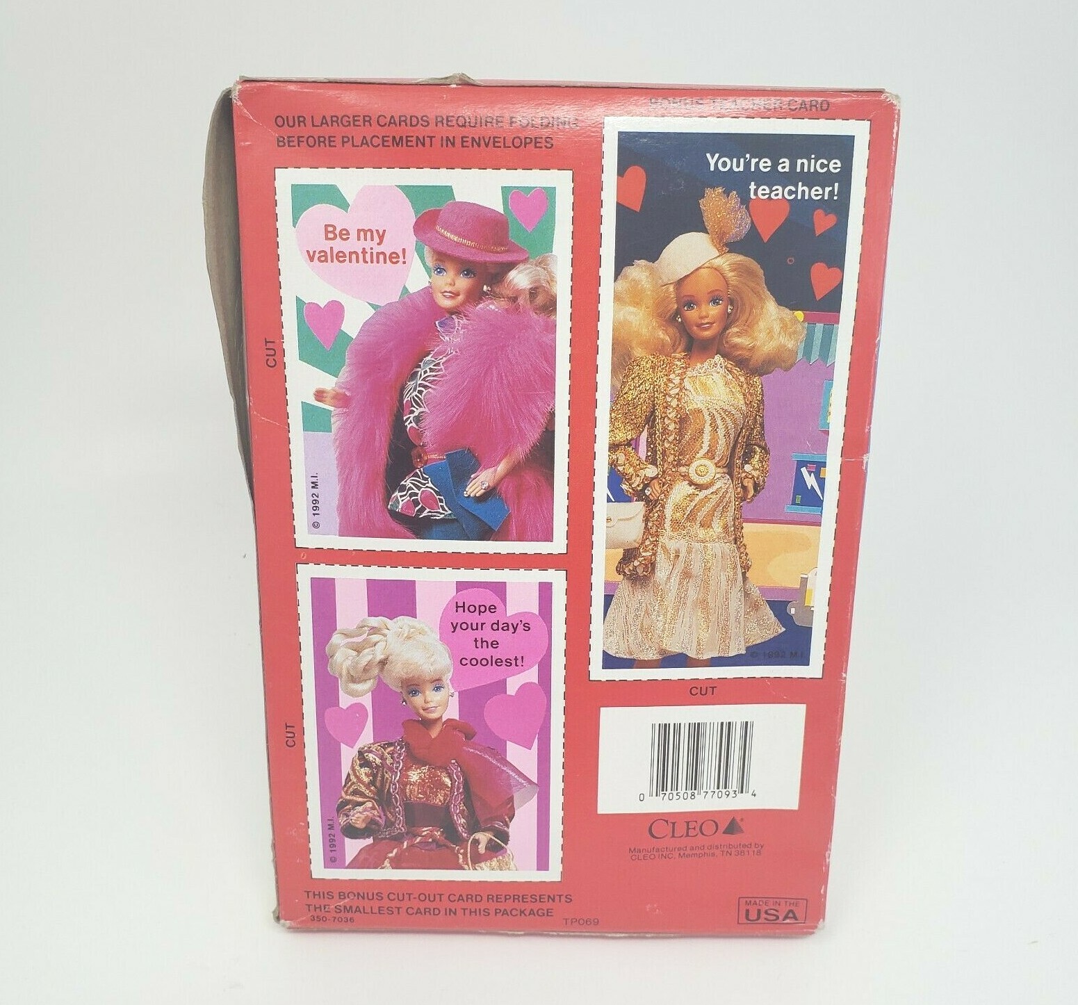 VINTAGE 1992 CLEO BARBIE DOLL VALENTINES IN BOX 32 CARDS & ENVELOPES ...