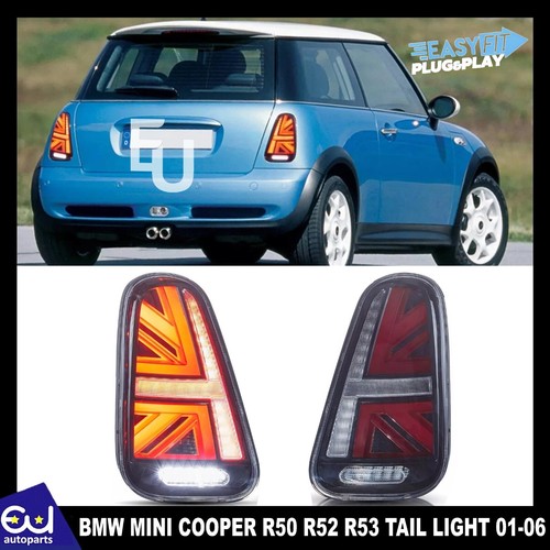 FOR MINI COOPER S R50 R52 R53 UNION JACK TAIL LIGHTS LAMP W/ANIMATION ...