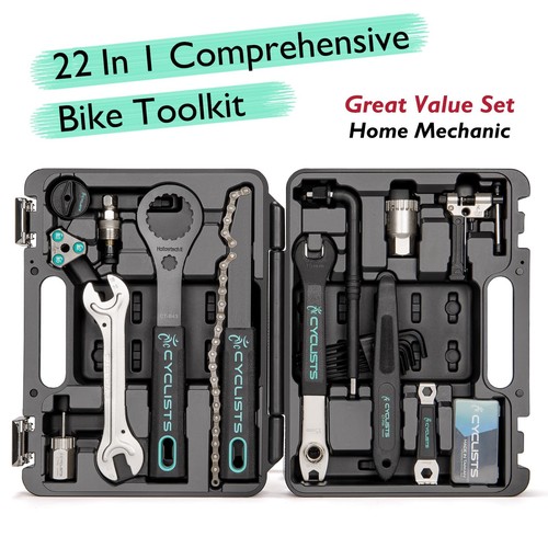 Bike Tool Kit with Storage Case - 22 PCS Bicycle Repair Tool Set ...