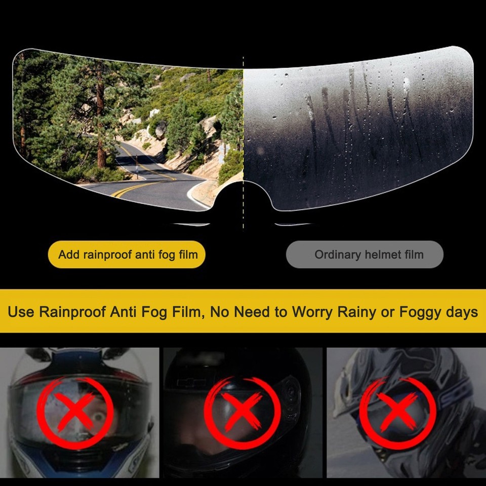Rainproof & Anti Fog Helmet Lens Shield Film Waterproof Helmet Visor ...