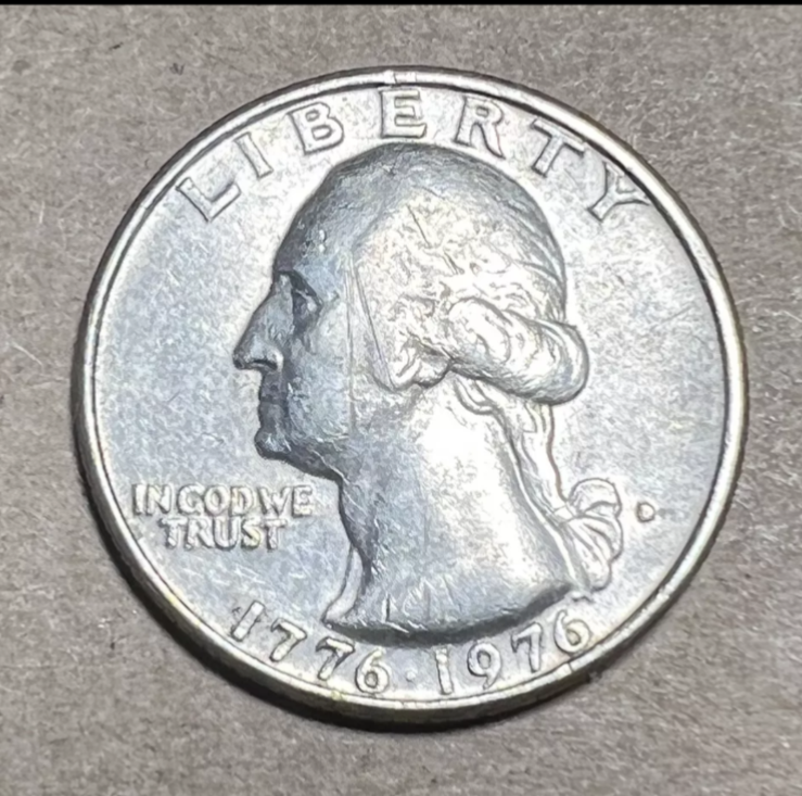 1776-1976 D Washington Quarter RPM Filled In Mint Mark 5.48g Scarface ...