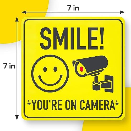 8 Pack Smile Youre on Camera Sign Stickers Polite Video Surveillance ...