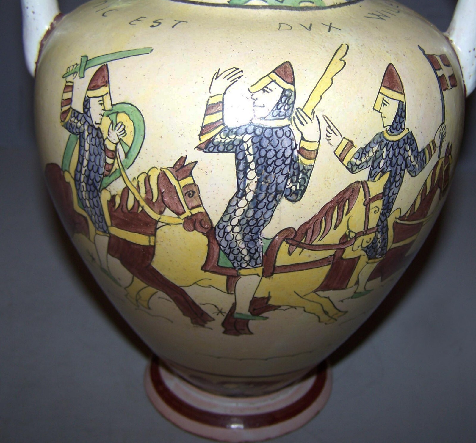BAYEUX tapestry scene vase FRENCH pottery faience | eBay