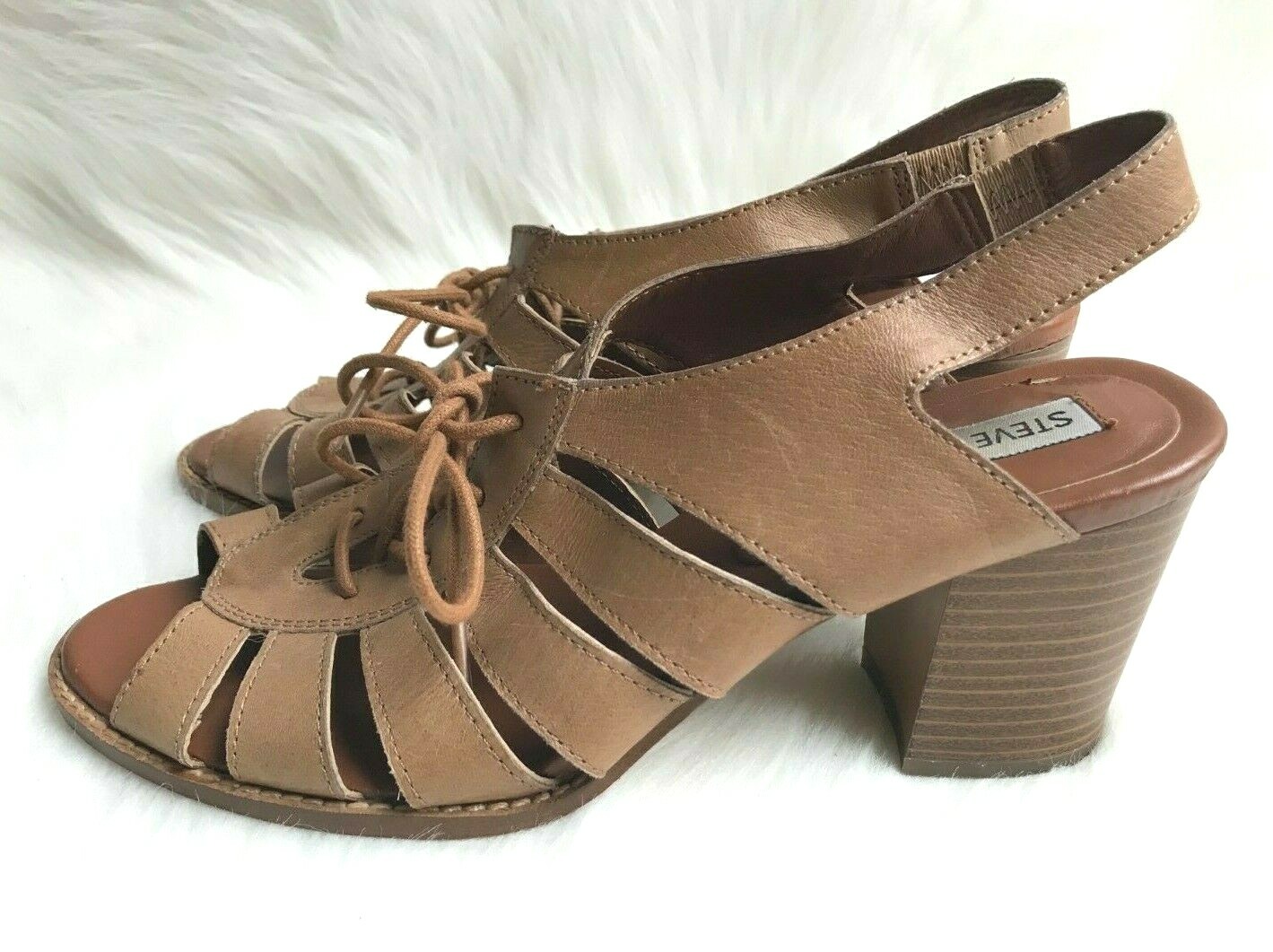 Women's Steve Madden 'Beryl' Tan Leather Strappy Lace… - Gem