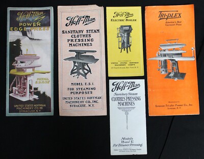 5 HOFFMAN & TEMPLEX CLOTHING TEXITLE INDUSTRY MACHINE SALES BROCHURES ...