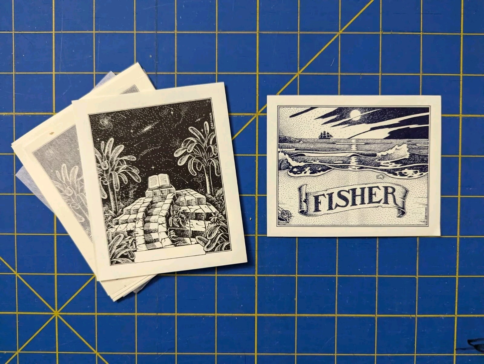 Ex libris By Mark Fisher (Artist) bookplate And 10 Blanks | eBay