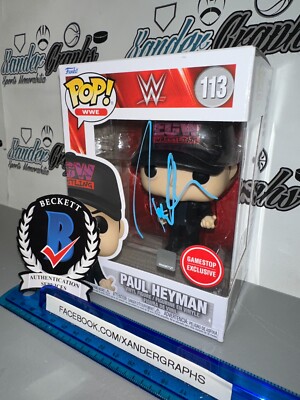 PAUL HEYMAN WRESTLING #113 WWE SIGNED AUTOGRAPHED FUNKO POP-BAS COA ...