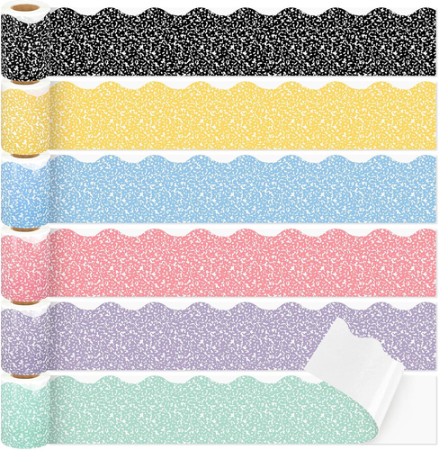 6 Rolls 196.8Ft Colorful Composition Bulletin Board Border Composition ...