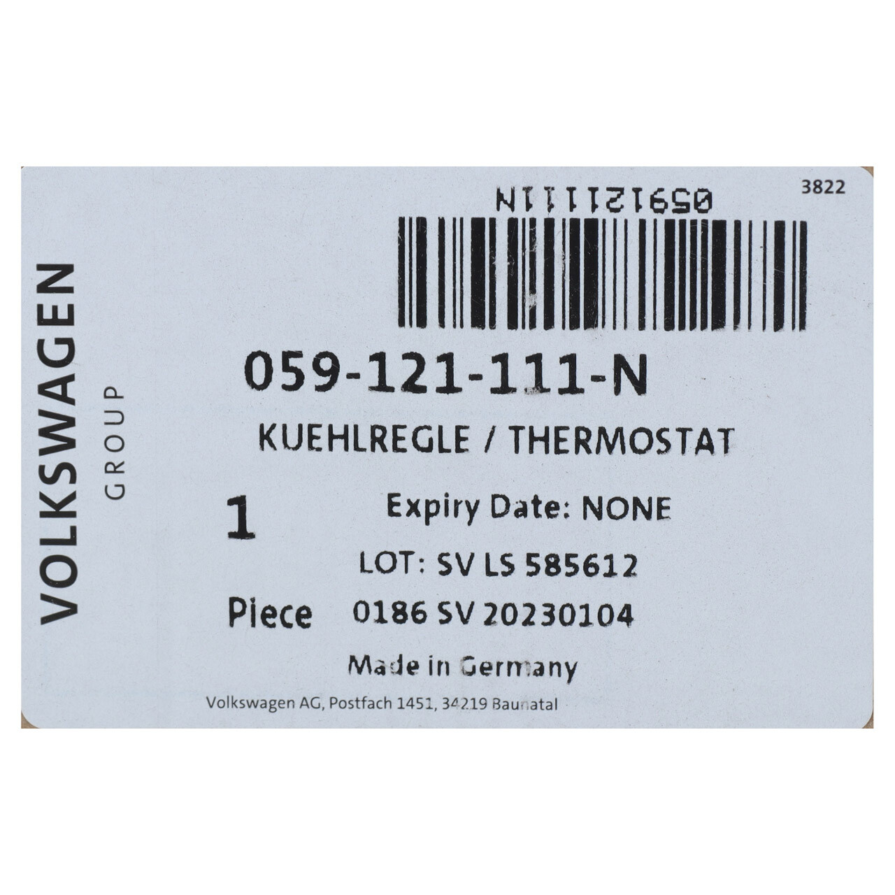 ORIGINAL VW Audi Thermostat + Dichtung A4 B8 A5 TOUAREG 2.7/3.0 TDI ...