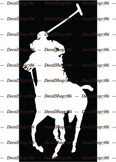 Polo Hockey Player - Outdoor Game Sports - Vinyl Die-Cut Peel N' Stick ...
