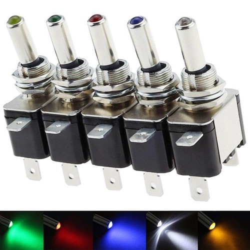 Illuminated LED Toggle Switches Automotive Cars Boat Truck Red Blue ...