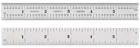 STARRETT C604R-36 Steel Rule,Spring-Tempered,36 In 5UAU6 | eBay