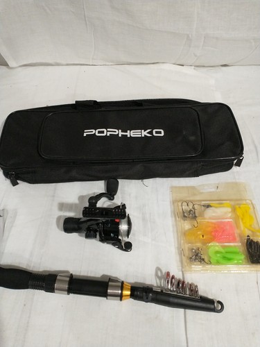 Popheko portable Fishing Rod And Reel with case and lure | eBay